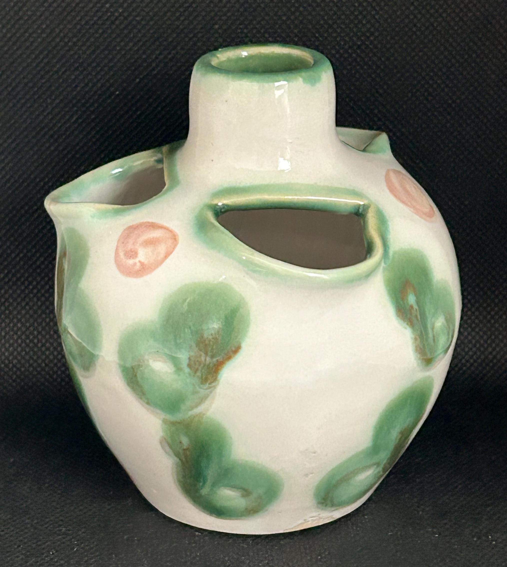 M.A. Hadley Pottery Green Grape Design Small Strawberry Pot/vase - Etsy