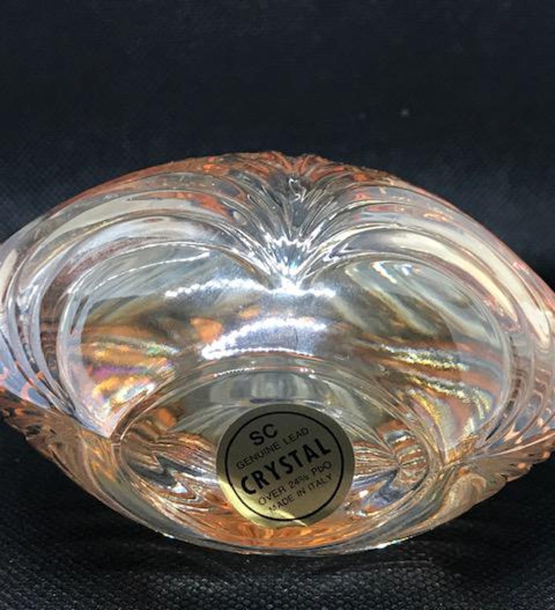 SC Line Perfume Bottle Italy Model 452 Amber/red Lead Crystal With ...