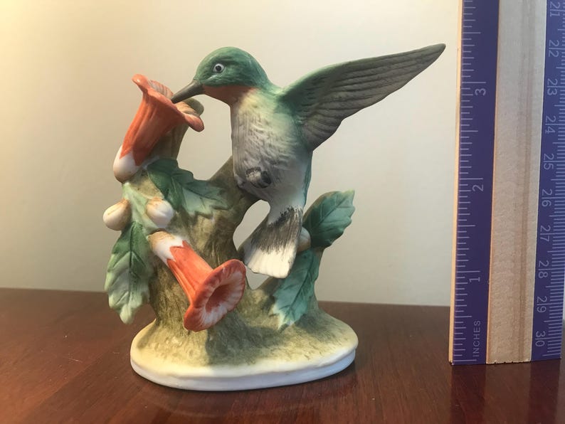 Vintage Lefton China Hand Painted Porcelain Hummingbird Figurine KW464 ...