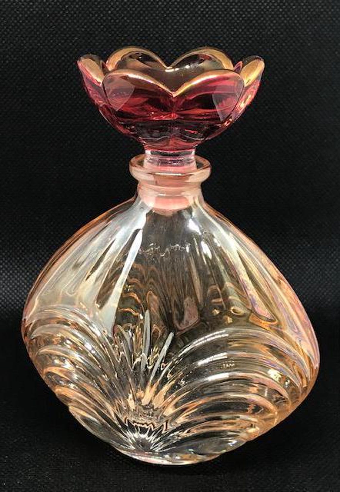 SC Line Perfume Bottle Italy Model 452 Amber/red Lead Crystal With ...