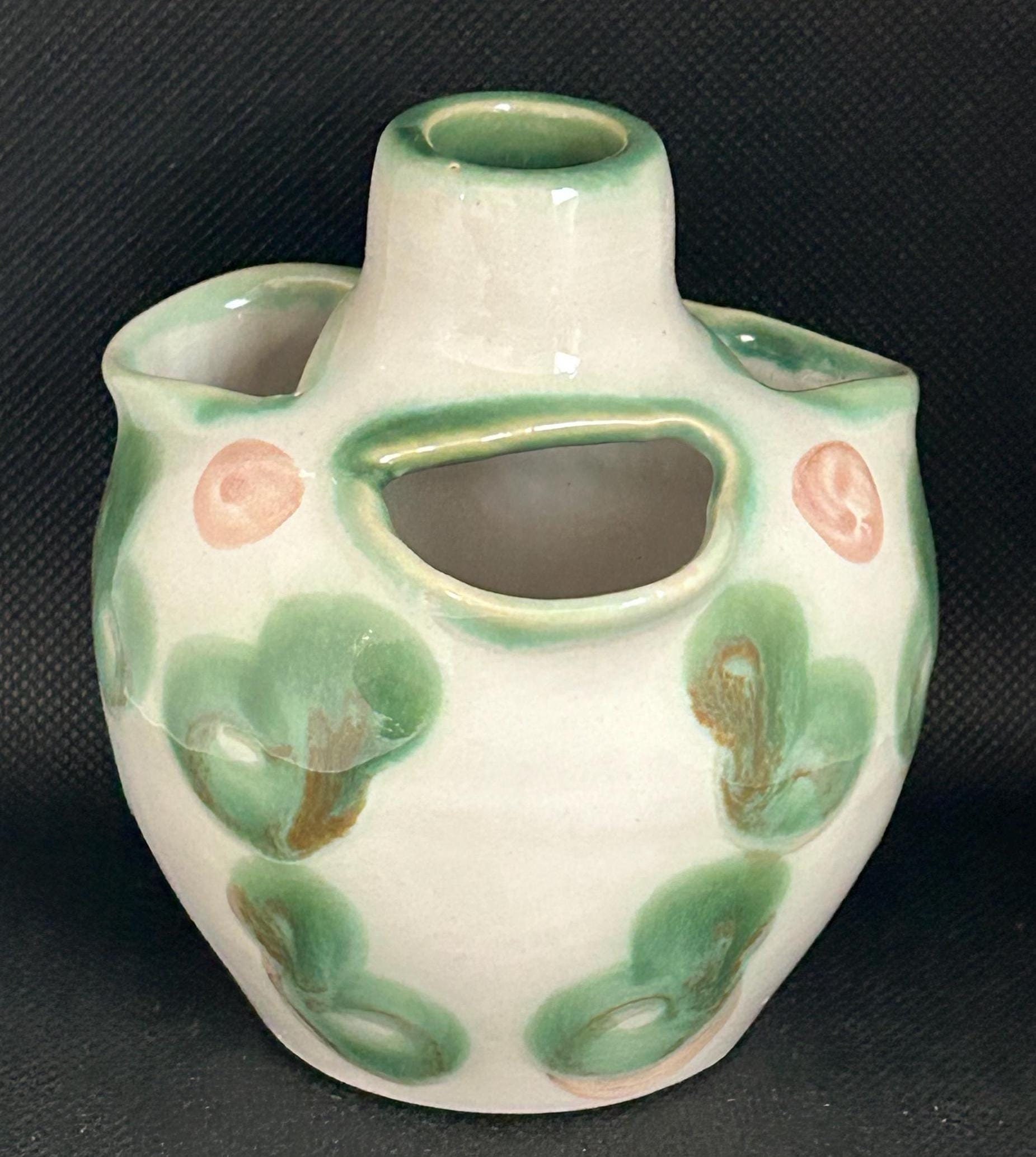 M.A. Hadley Pottery Green Grape Design Small Strawberry Pot/vase - Etsy
