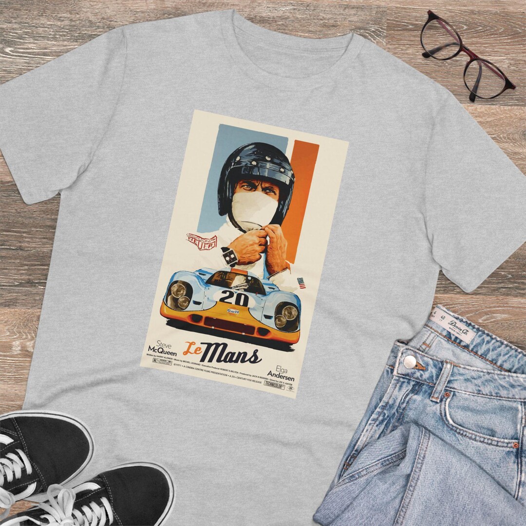 Poster Poster Le Mans 1971 Steve Mcqueen GULF 100% Organic T-shirt - Etsy