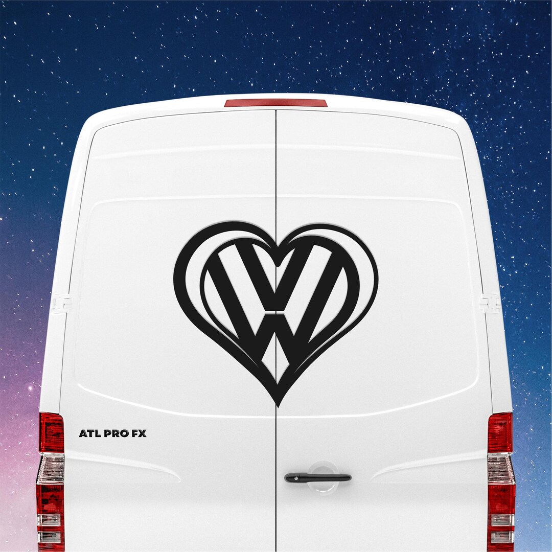 VW Love Premium Vinyl Decal Sticker Transfer X 2 Car Van Campervan ...