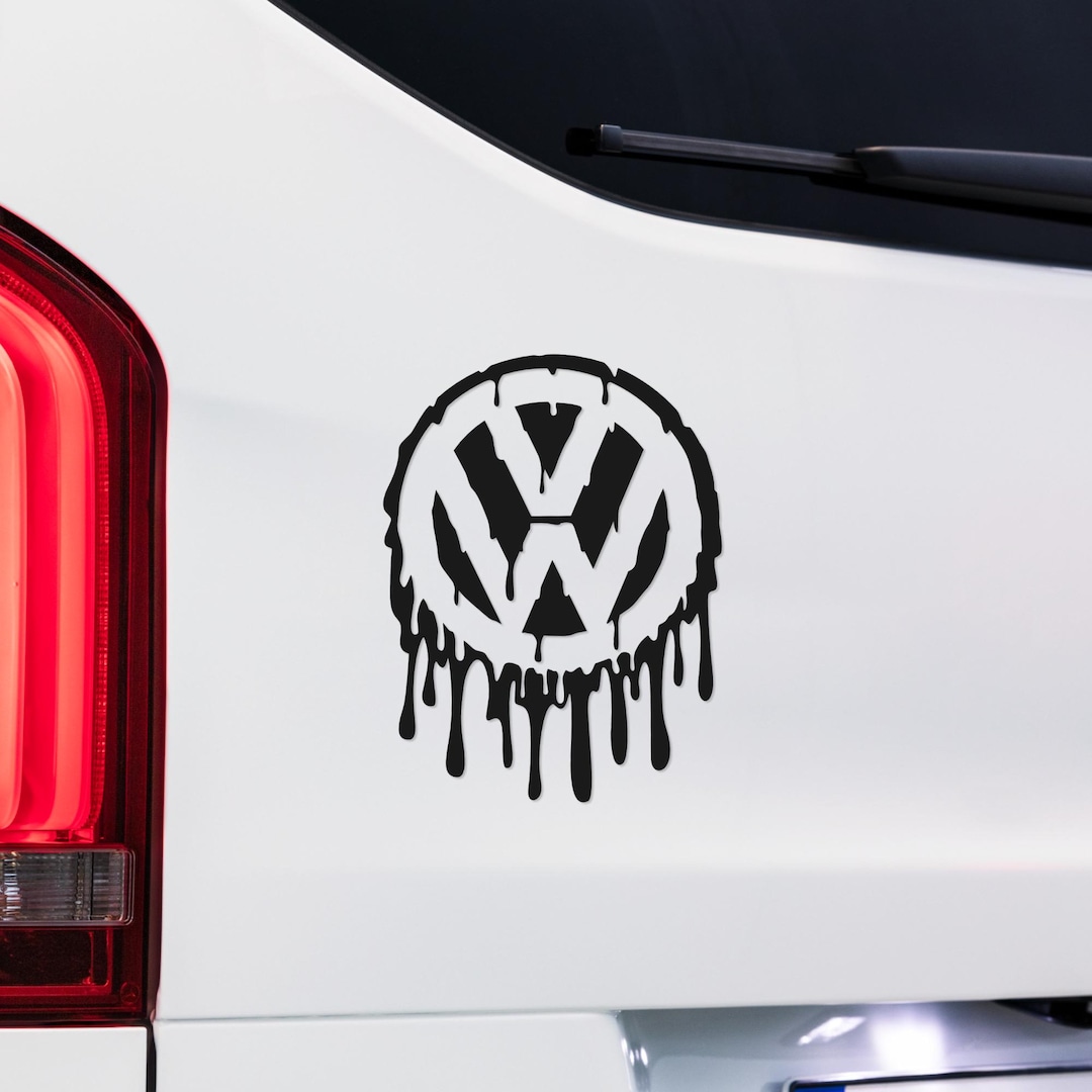 VW Dripping Badge Premium Vinyl Decal Sticker Transfer | Home Car Van ...