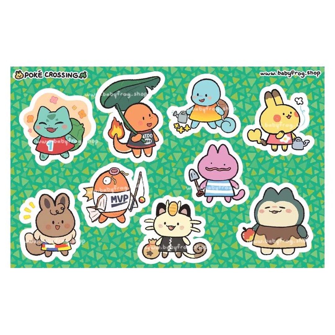 Poke Crossing Vinyl Sticker Sheet - Animal Crossing X Pokemon Fanart ...