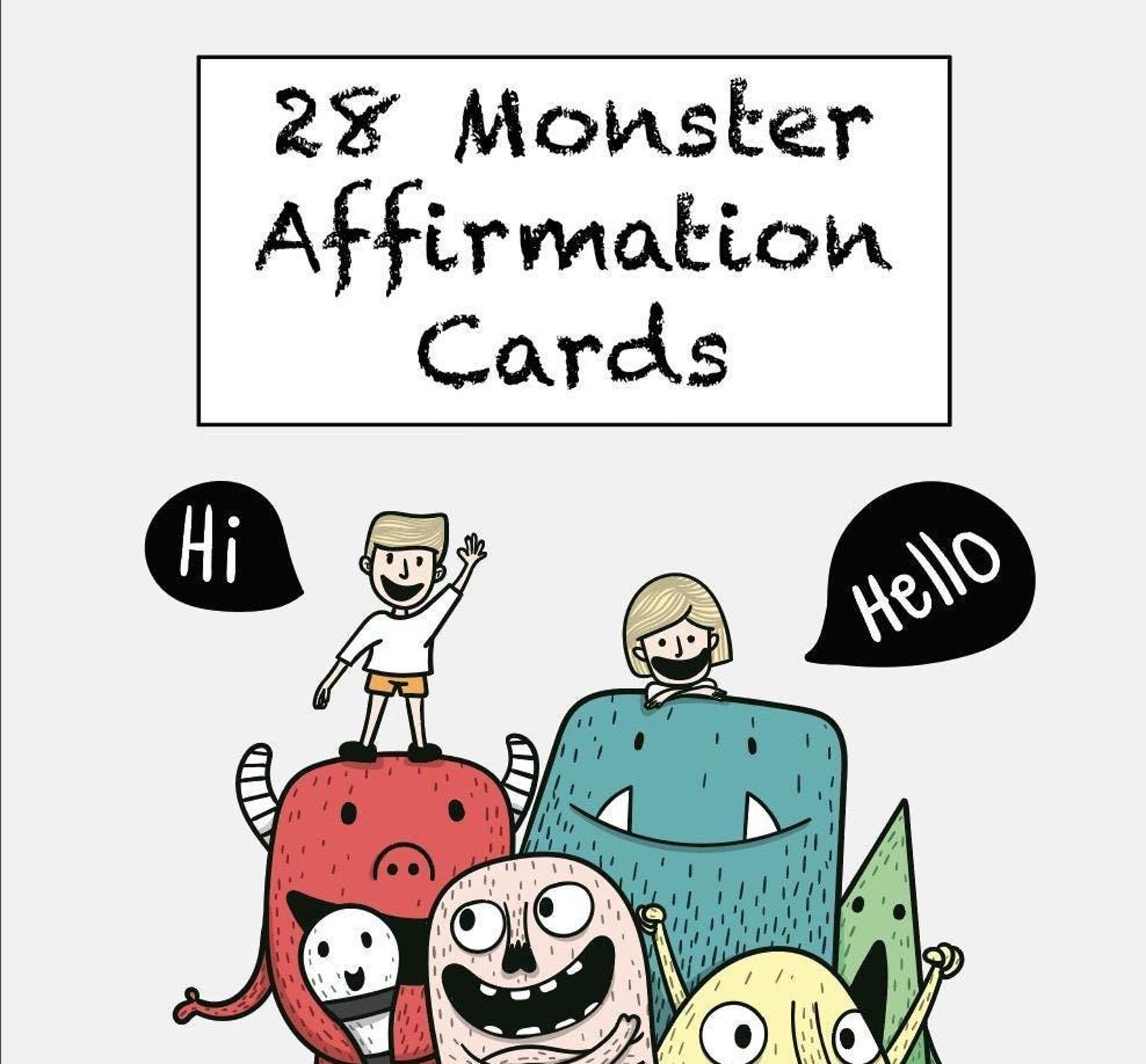 Monster Affirmation Cards | Digital Therapy Download | for Kids and ...