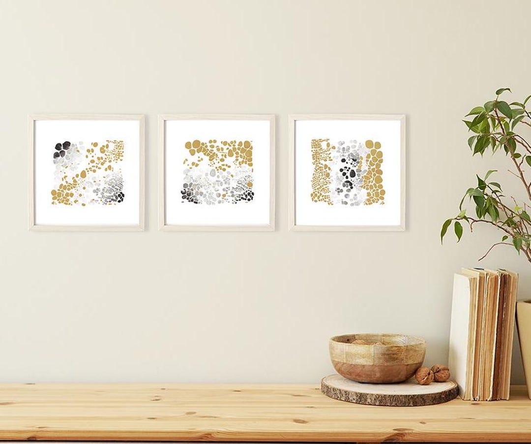 Beach Pebble Watercolor Art Prints, Set of 3 Prints, Pebble Print ...