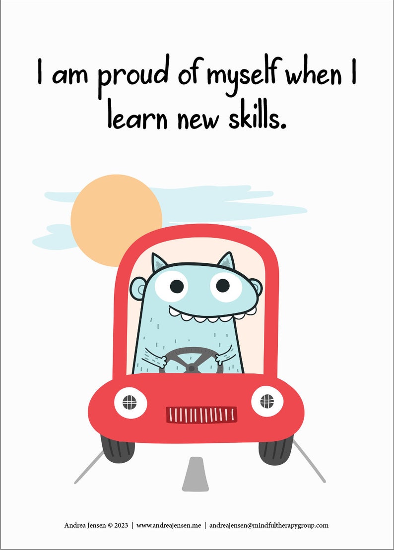 28 Monster Affirmation Cards for Kids, Parents, Teachers, and ...