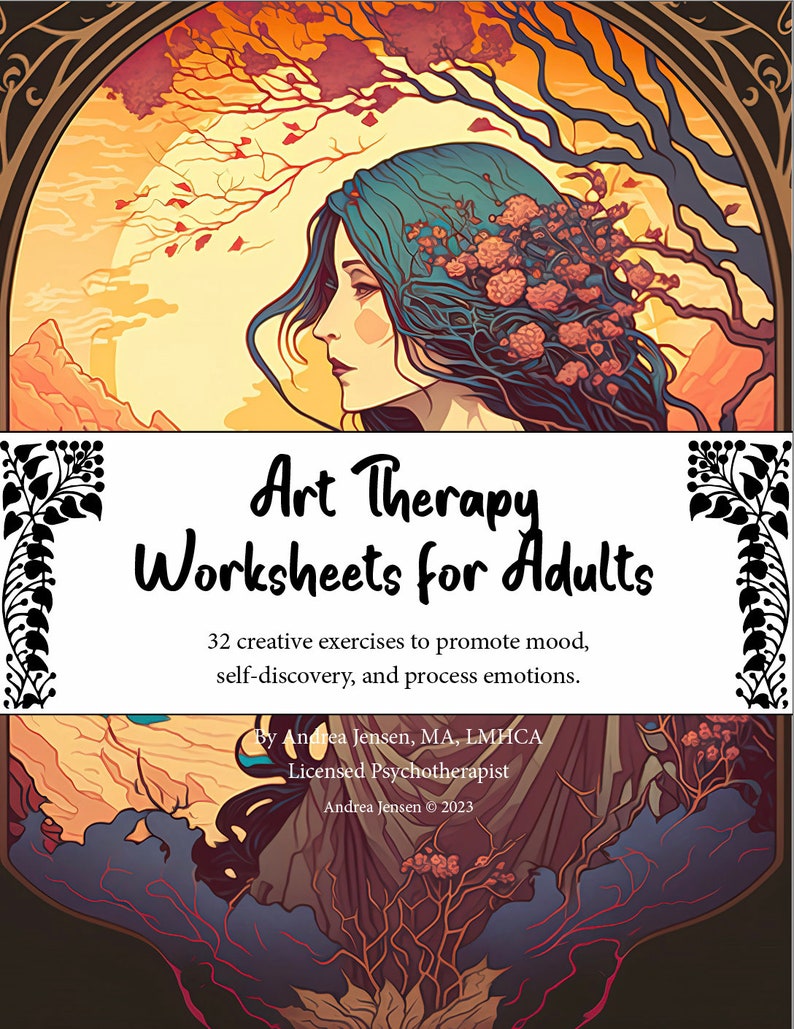 32 Art Therapy Worksheets for Adults | Self-discovery | Mindfulness ...