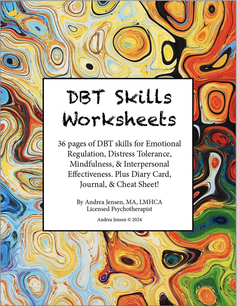 DBT Skills and Worksheets for Teens and Adults: Skills, Diary Card ...
