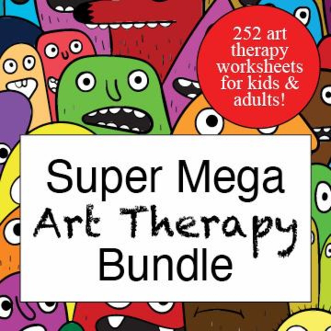 252 Super Mega Art Therapy Worksheet Bundle for Kids, Teens, Adults ...