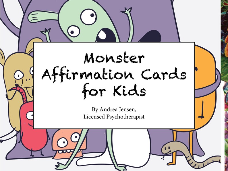 28 Monster Affirmation Cards for Kids, Parents, Teachers, and ...