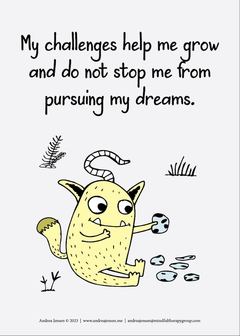28 Monster Affirmation Cards for Kids, Parents, Teachers, and ...