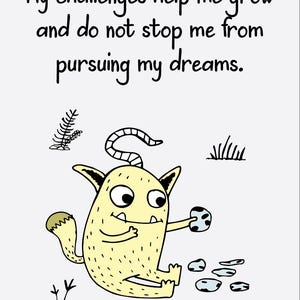 Monster Affirmation Cards | Digital Therapy Download | for Kids and ...