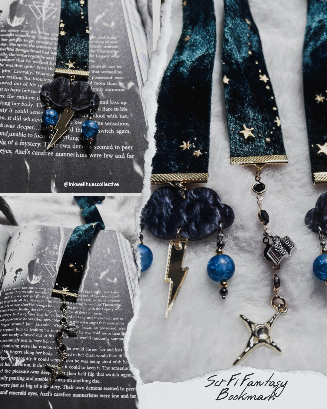 Sci-fi Fantasy Bookmarks, Velvet Ribbon Bookmark, Book Accessories - Etsy