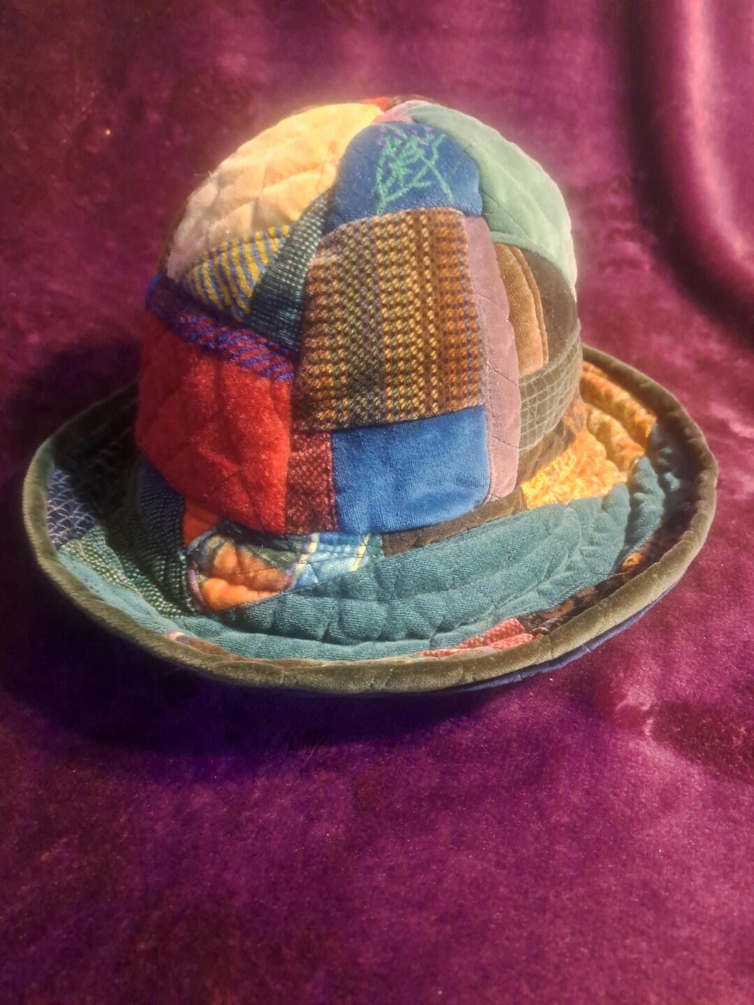 Vintage Velvet Patchwork Hat - Etsy