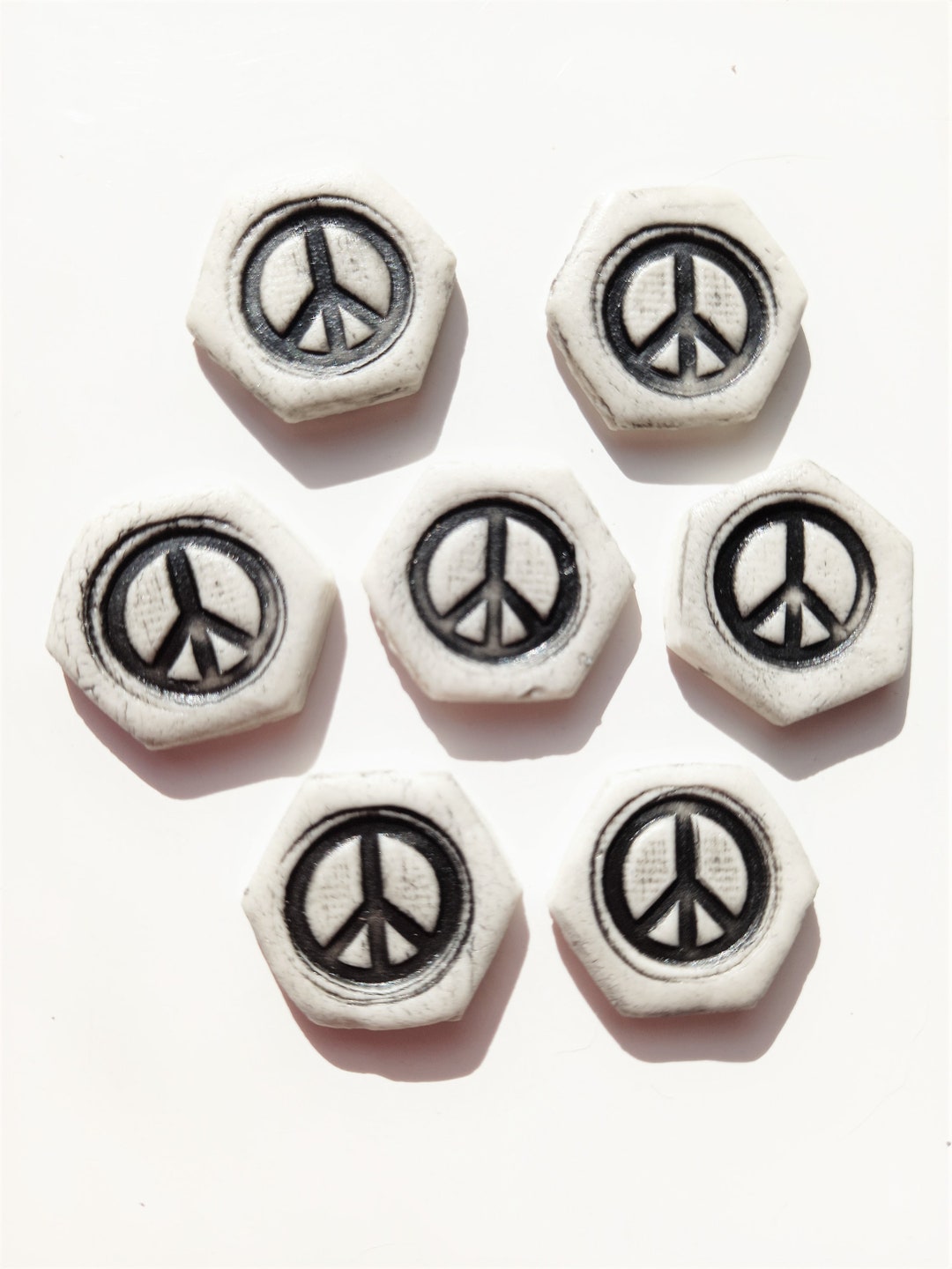 7 Ceramic Peace Symbol Tiles. Great for Mosaics or Other Craft Projects ...