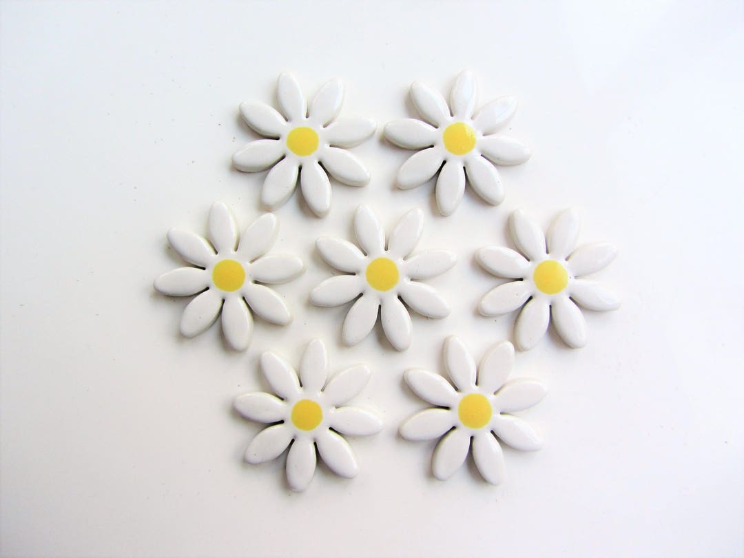 7 Ceramic Mosaic Daisy Tiles Different Colour Ways Available - Etsy