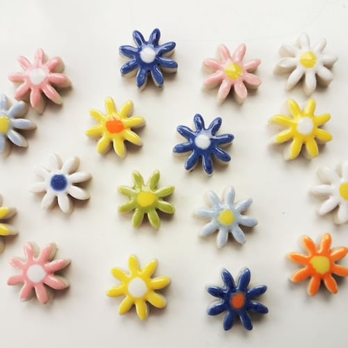 17 Pretty Ceramic Flower Tiles Shapes Fantasic for Mosaics - Etsy UK