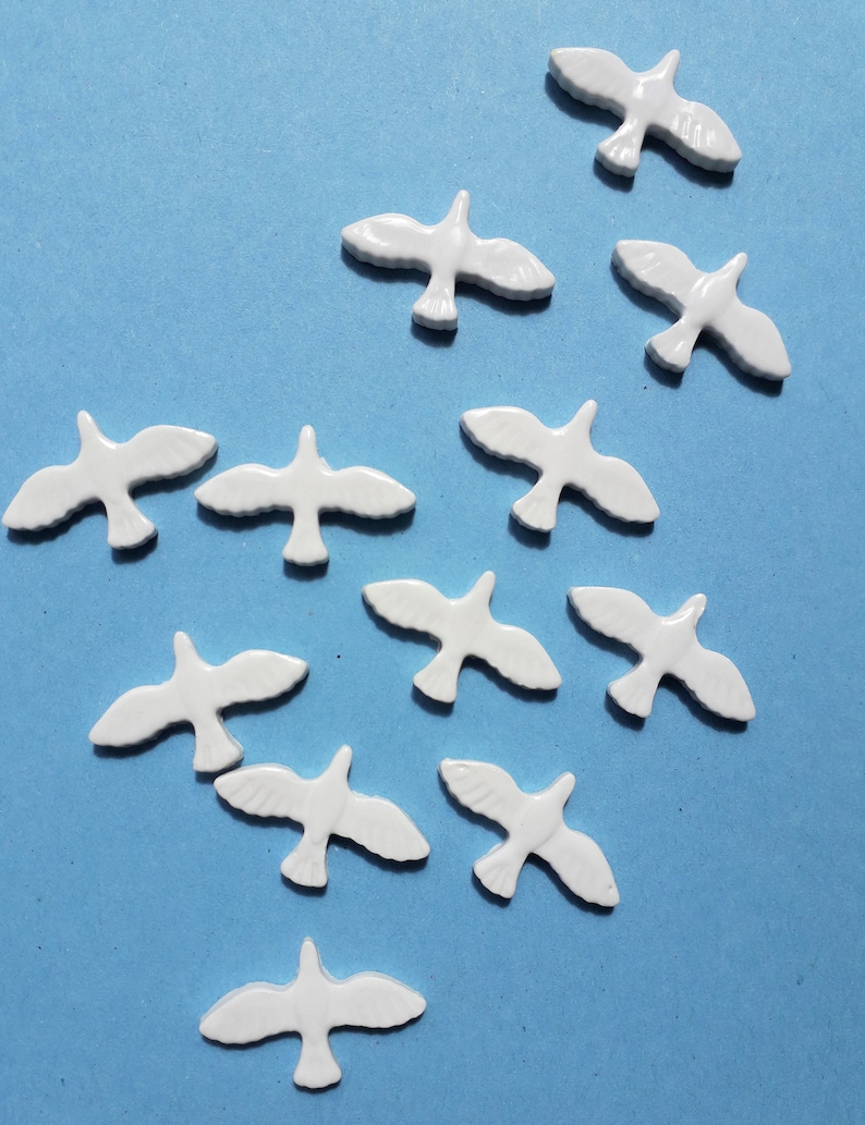 12 Mosaic Flying Bird Tiles Handmade Ceramic Pieces Mosaic - Etsy