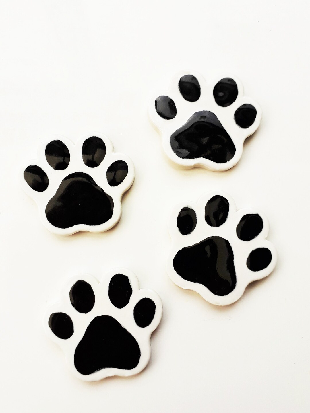 4 Ceramic Pawprint Tiles , Great for Mosaic or Similar Craft Projects ...