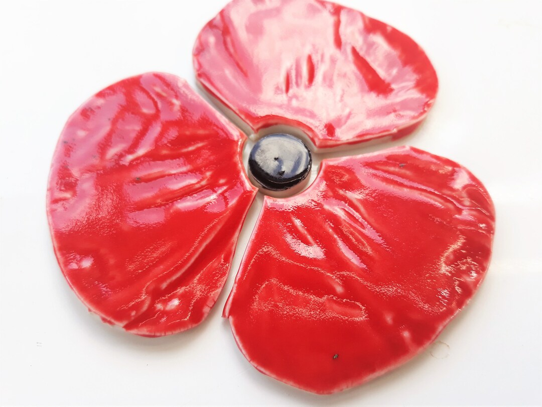 Ceramic Poppy Tiles Handmade for Mosaic or Other Projects - Etsy