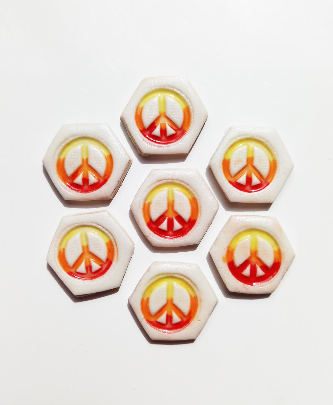 7 Ceramic Peace Symbol Tiles. Great for Mosaics or Other Craft Projects ...