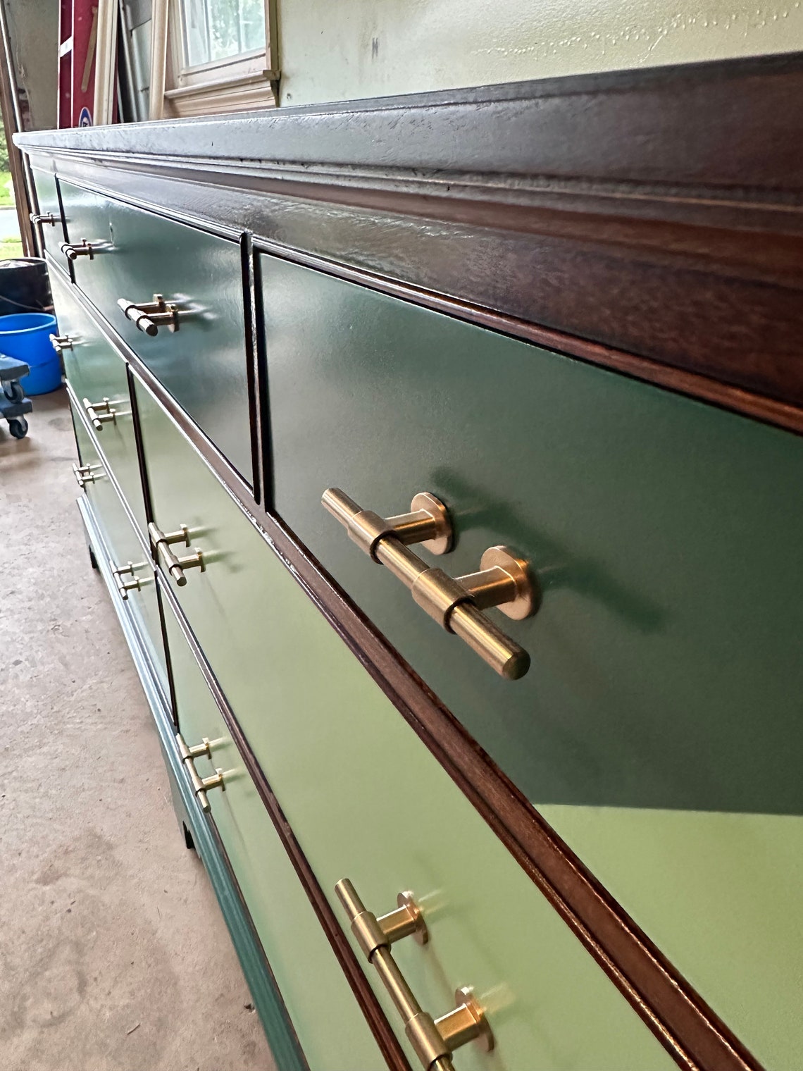 Antique Ethan Allen MCM Refinished Two-tone Green Dresser - Etsy