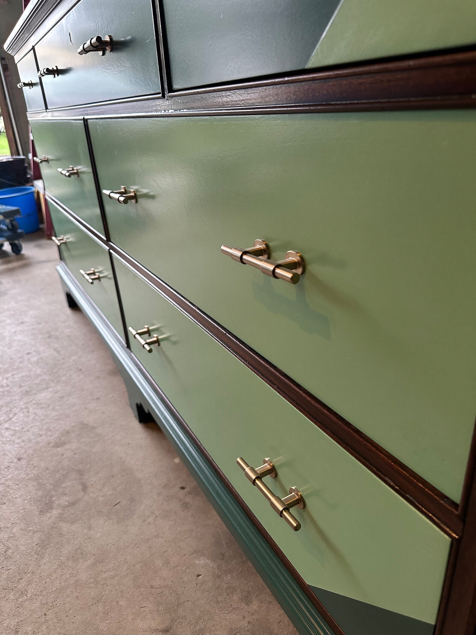 Antique Ethan Allen MCM Refinished Two-tone Green Dresser - Etsy
