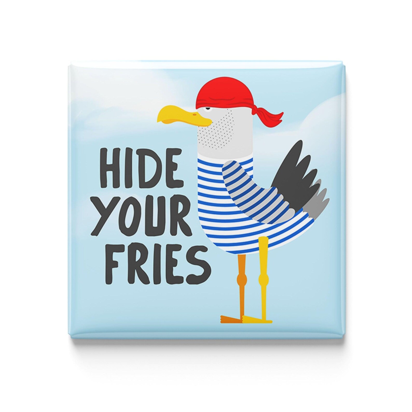 Hide Your Fries Pirate Seagull - 2x2 Magnet - Etsy