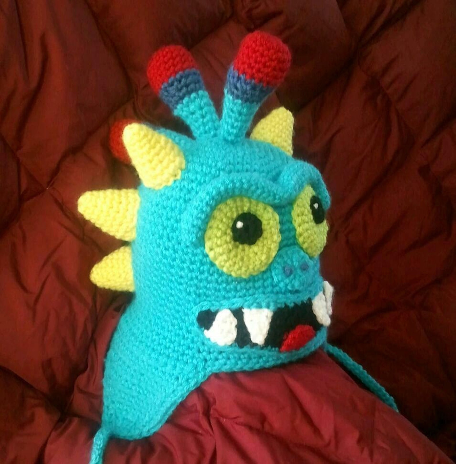 PDF PATTERN ONLY - Crochet Grub Worm Monster Sky Creature Hat - Three ...