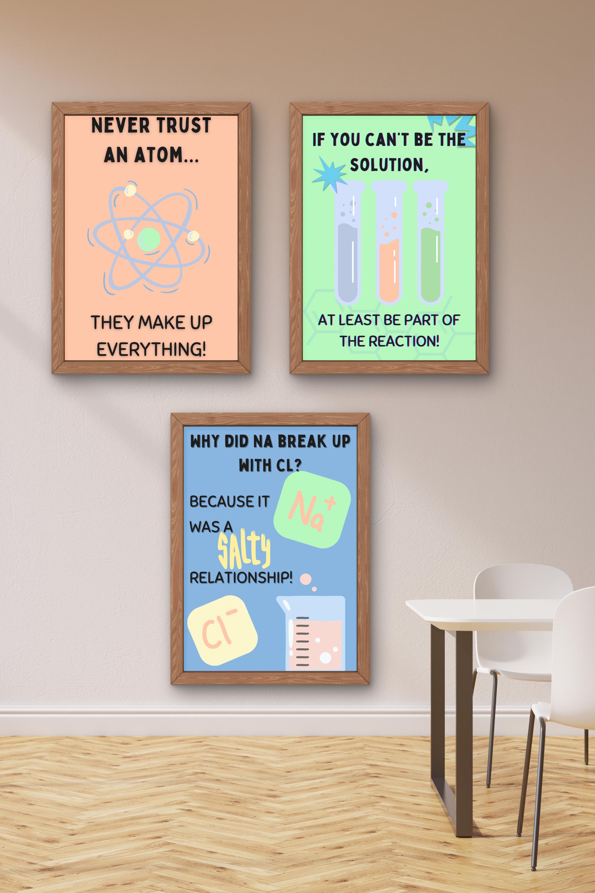 Chemistry Jokes Classroom Wall Art | Fun Science Printable | Instant ...