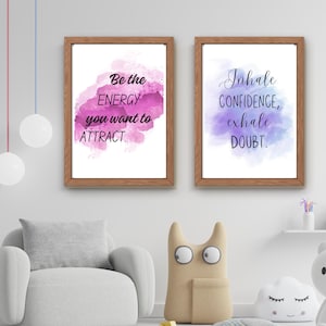 Set of 5 Watercolor Inspirational Quotes Digital Prints | Motivational ...