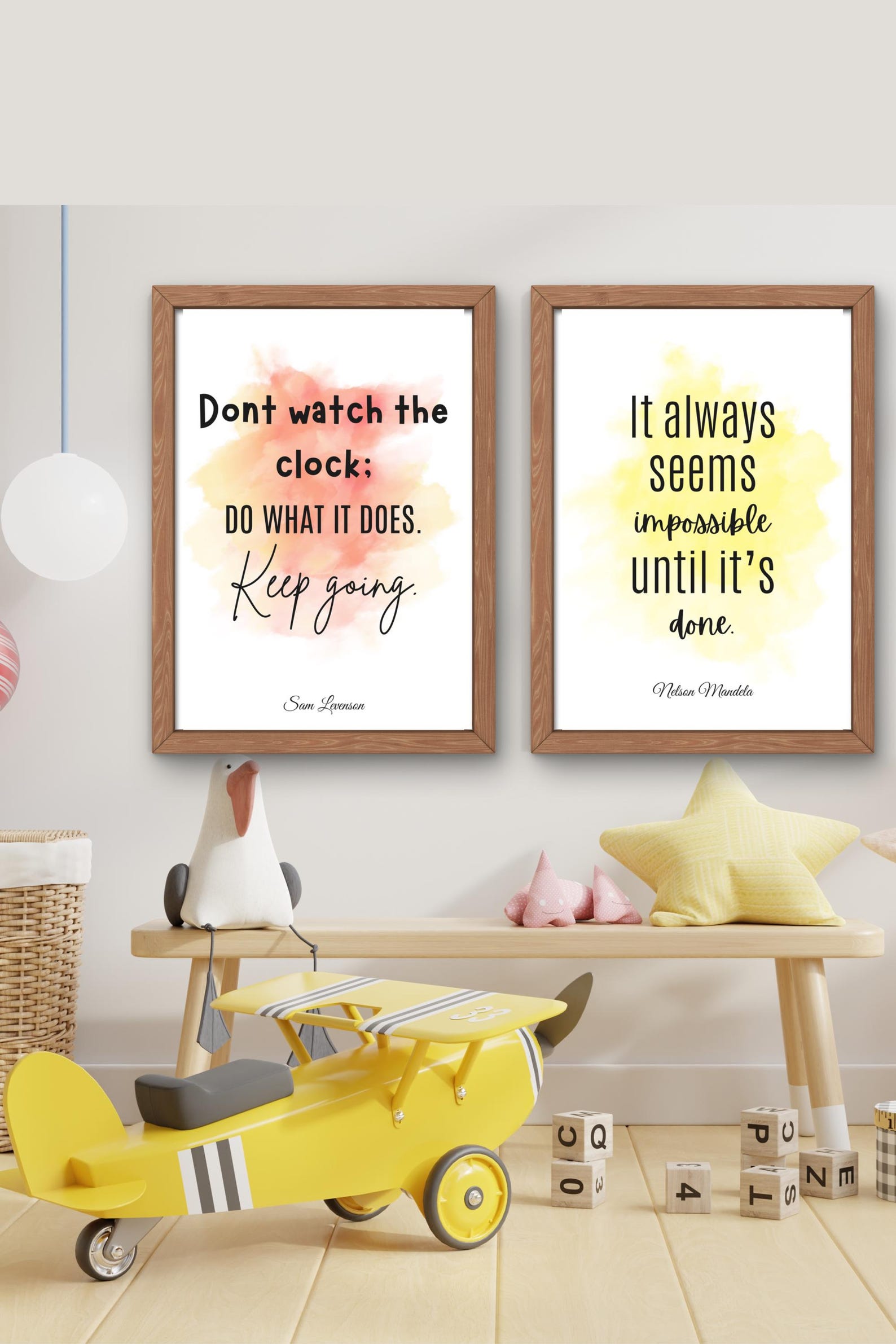 Set of 5 Watercolor Inspirational Quotes Digital Prints Motivational ...
