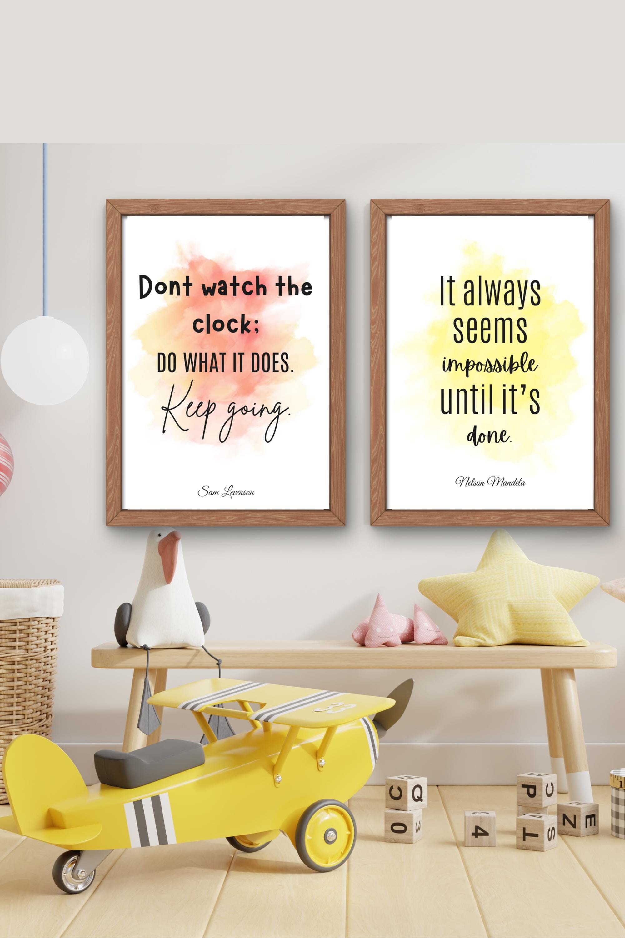 Set of 5 Watercolor Inspirational Quotes Digital Prints Motivational ...