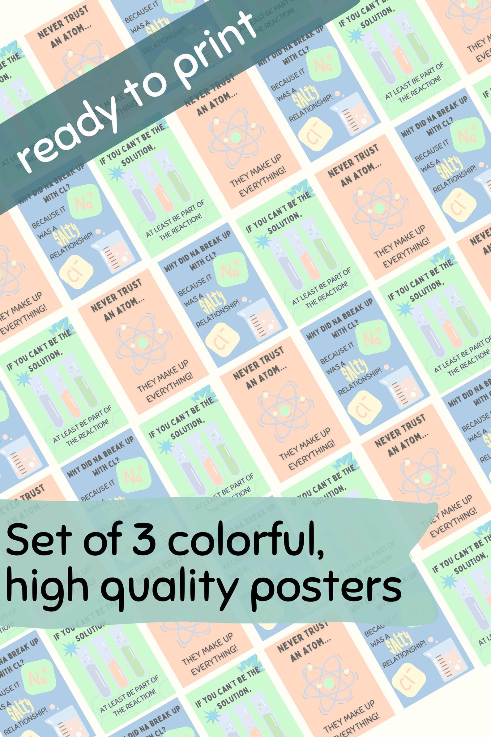 Chemistry Jokes Classroom Wall Art | Fun Science Printable | Instant ...