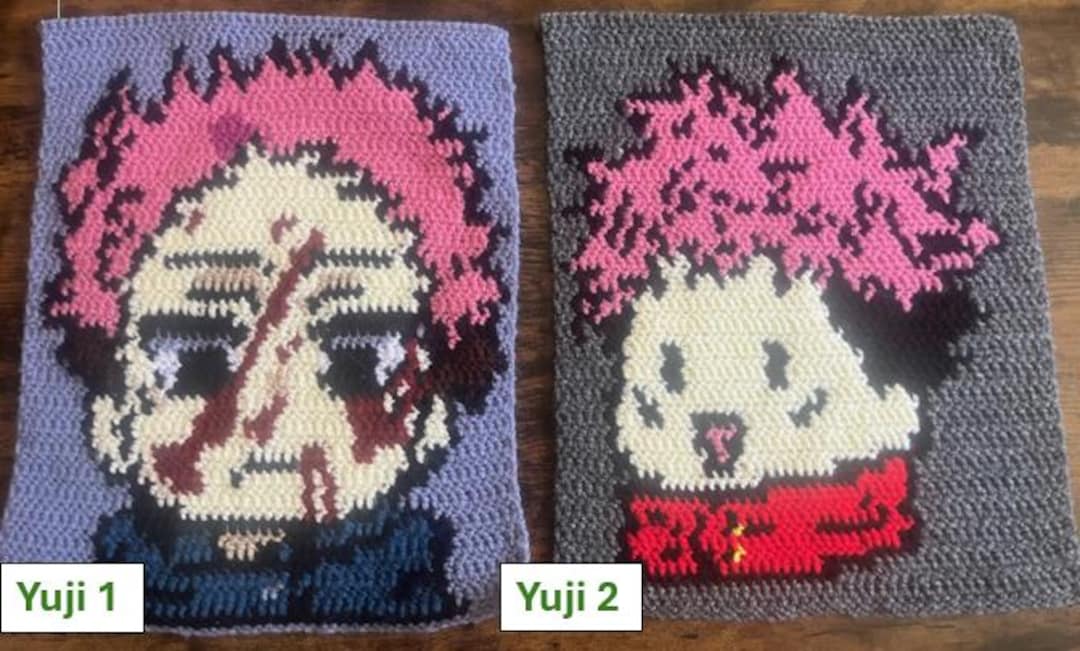 Two Yuji Itadori Tapestry Crochet Patterns *PATTERNS ONLY* - Etsy