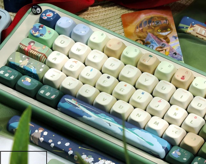 Ghibli Anime Japanese Style Keycap 144 Set | PBT Custom & Handmade for ...