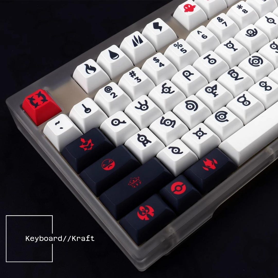 Poke Unown Keycap 124 Set Anime & Game Series | PBT Custom Handmade for ...