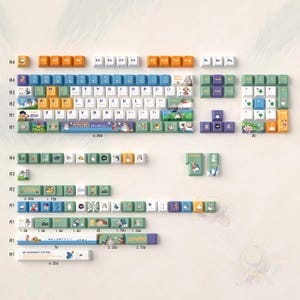Ghibli Anime Japanese Style Keycap 152 Set | PBT Custom & Handmade for ...