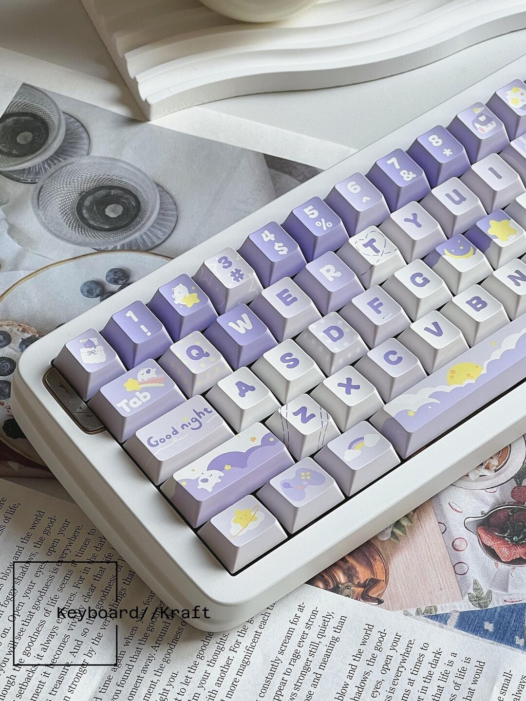 Cute Sunset & Sunrise Keycap 140 Set | PBT Girl Star Custom Handmade ...