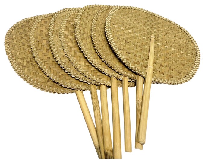 Hand-woven Fans From Sedge, Natural Plants, Retro, Traditional, Set of ...