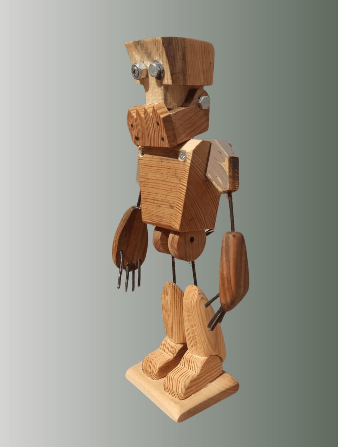 Handmade Wooden Robot Toy | Interactive Jointed Design | Natural Wood ...