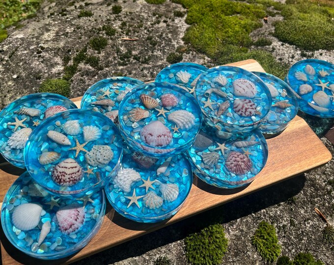 Ocean Themed Gulf Coast Shell Coasters - Set of 4 - Etsy