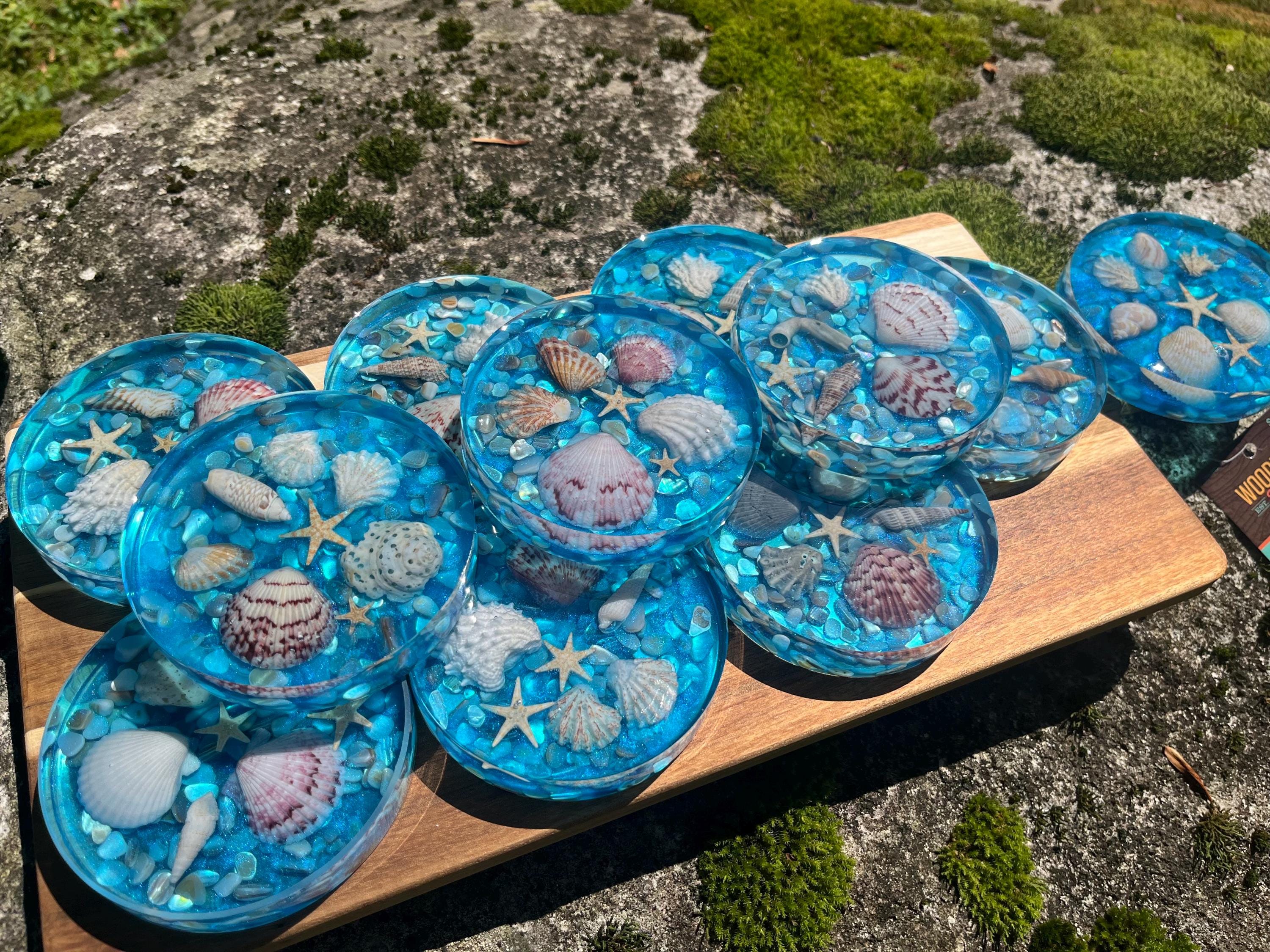 Ocean Themed Gulf Coast Shell Coasters Set of 4 - Etsy
