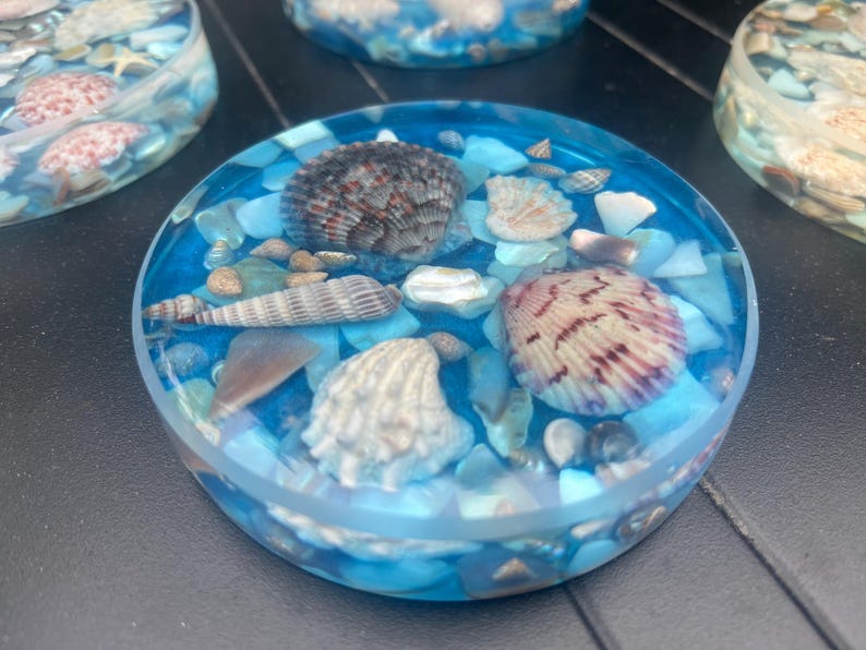 Ocean Themed Gulf Coast Shell Coasters Set of 4 - Etsy