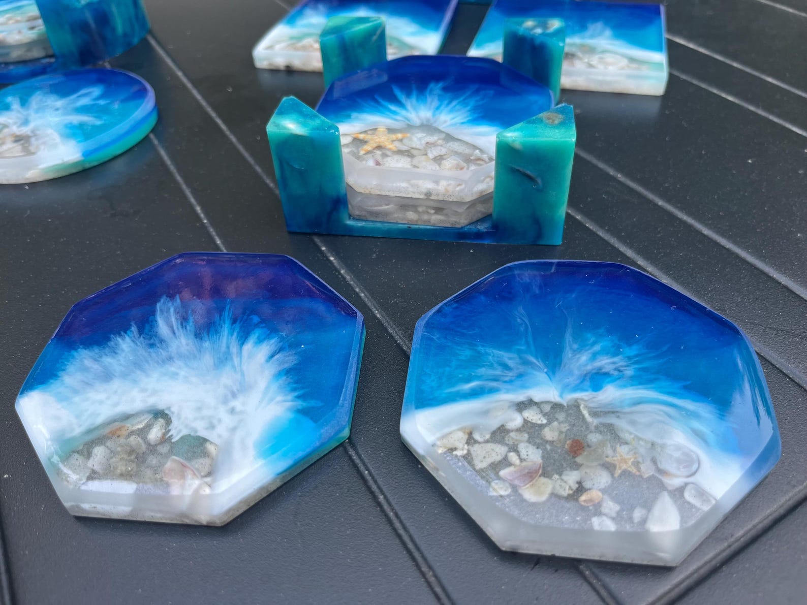 Gulf Coast Sea Shell Coasters Set of 4 - Etsy