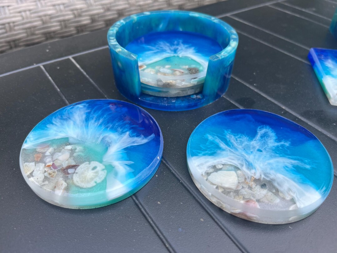 Gulf Coast Sea Shell Coasters - Set of 4 - Etsy