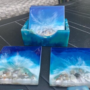 Gulf Coast Sea Shell Coasters - Set of 4 - Etsy