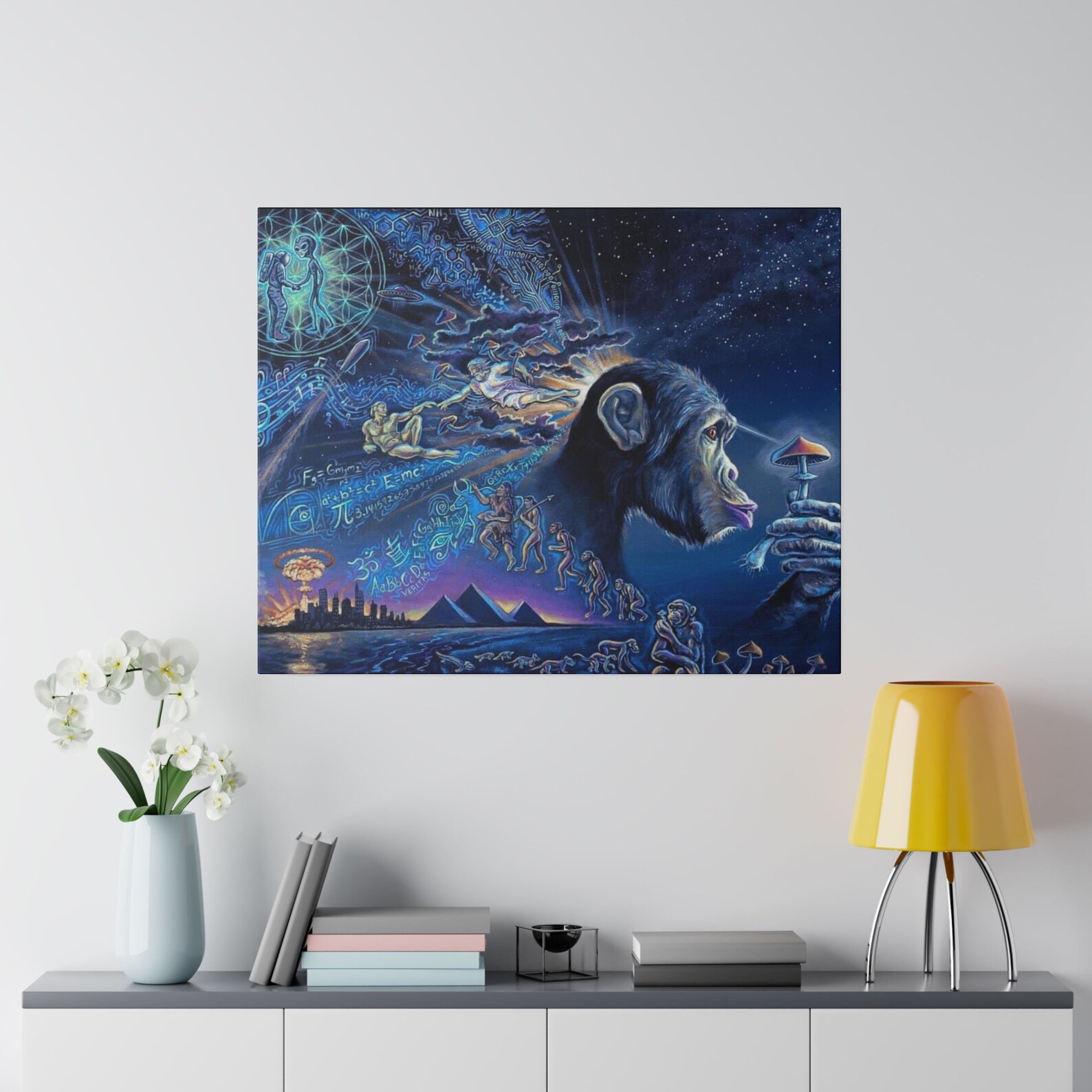 Magic Mushroom Evolution Canvas Psychedelic Wall Art on Eco-friendly ...